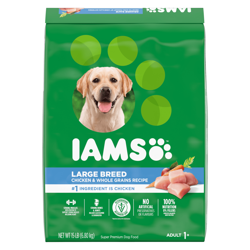 IAMS™ ADULT LARGE BREED DRY DOG FOOD CHICKEN & WHOLE GRAINS | IAMS Canada